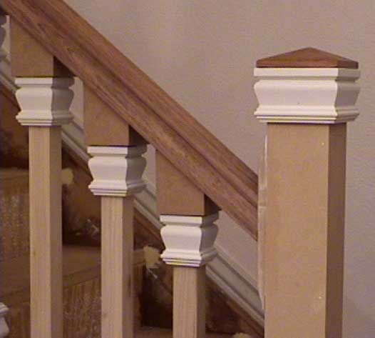 Stair Case Remodeling Project - Side view of a newell post ...