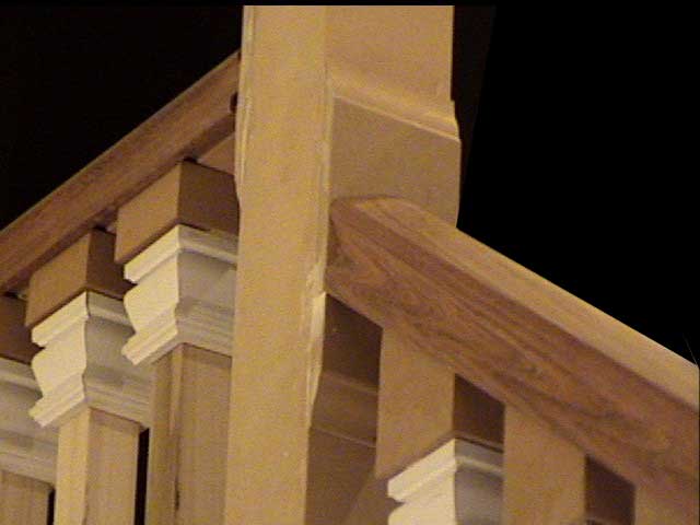 Stair Case Remodeling Project - Transition post close up ...